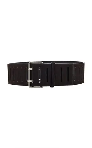 Alaïa Wide Cut-out Leather Belt - Brown