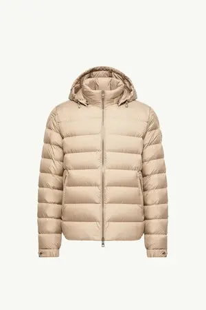 Moncler Arneb Hooded Short Down Jacket - Beige