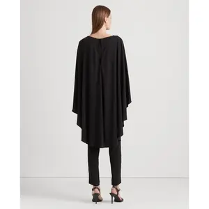 Ralph Lauren Belted Cape Georgette Jumpsuit - Black