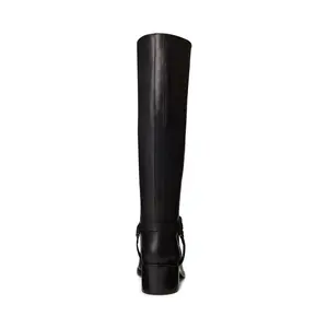 Ralph Lauren Harness Burnished Leather Riding Boot - Black