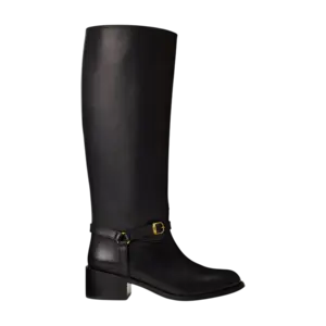 Ralph Lauren Burnished Leather Riding Boots - Black