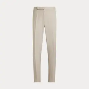 Ralph Lauren Gregory Hand-tailored Silk-linen Trouser - Pearl Grey