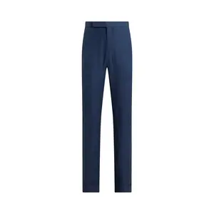Ralph Lauren Gregory Hand-tailored Silk-linen Trouser - Steel Blue