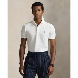Ralph Lauren Custom Slim Fit Stretch Mesh Polo Shirt - White