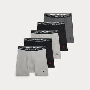 Ralph Lauren Cotton Wicking Boxer Brief 5-pack - Grey/black