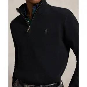 Ralph Lauren Wool Quarter-zip Sweater - Polo Black