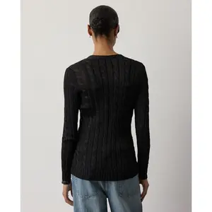 Ralph Lauren Cable-knit Silk Cardigan Sweater - Black
