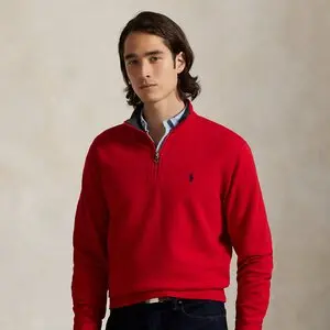 Ralph Lauren Luxury Jersey Quarter-zip Pullover - Rl 2000 Red