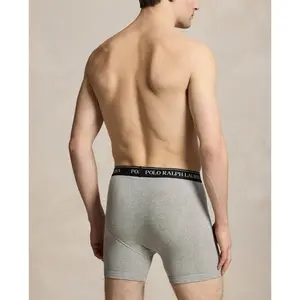 Ralph Lauren Cotton Wicking Boxer Brief 3-pack - Grey/red/black