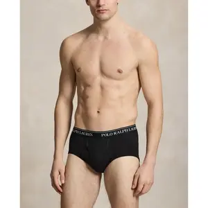 Ralph Lauren Cotton Wicking Mid-rise Brief 4-pack - Black