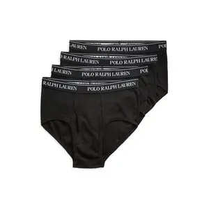 Ralph Lauren Cotton Wicking Mid-rise Brief 4-pack - Black
