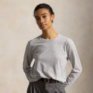Ralph Lauren Shrunken Fit Jersey Long-sleeve Tee - Cobblestone Heather