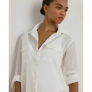 Ralph Lauren Crushed Cotton Camp Shirt Cover-up