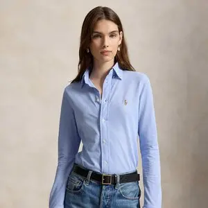 Ralph Lauren Slim Fit Knit Cotton Oxford Shirt - Blue