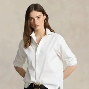 Ralph Lauren Relaxed Fit Cotton Shirt With Embroidered Pony - White