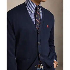 Ralph Lauren Cotton V-neck Cardigan - Hunter Navy