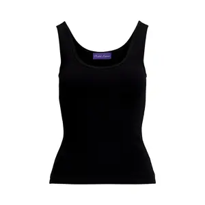 Ralph Lauren Ellis Rib-knit Cotton-blend Tank Top - Black