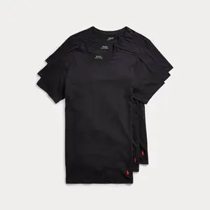 Ralph Lauren Slim Fit Wicking Crew 3-pack - Black