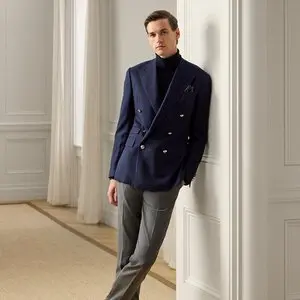 Ralph Lauren Gregory Hand-tailored Wool Serge Trouser - Medium Grey