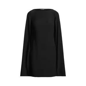 Ralph Lauren Georgette Cape Cocktail Dress - Black