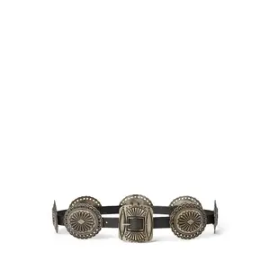 Ralph Lauren Metal-accent Leather Skinny Belt - Black