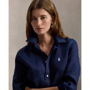 Ralph Lauren Classic Fit Linen Shirt With Embroidered Pony - Tidal Navy