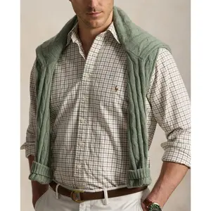 Ralph Lauren Tattersall Oxford Shirt - White Brown Multi