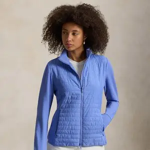 Ralph Lauren Hybrid French Terry-quilted Zip Jacket - Blue Mist