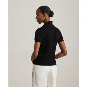 Ralph Lauren Cable-knit Cotton Polo Sweater - Black