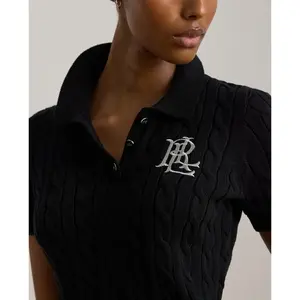 Ralph Lauren Cable-knit Cotton Polo Sweater - Black