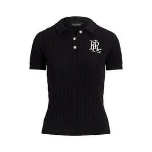 Ralph Lauren Cable-knit Cotton Polo Sweater - Black
