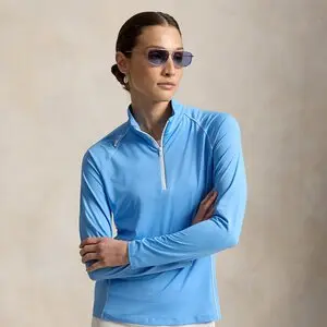 Ralph Lauren Rlx Stretch-jersey Quarter-zip Pullover - Blue