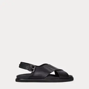 Ralph Lauren Zane Leather Sandal - Black