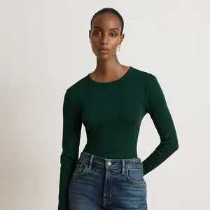 Ralph Lauren Stretch Cotton Long Sleeve Tee - Moss Agate