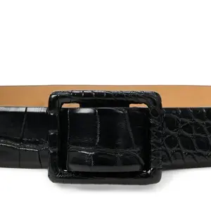 Ralph Lauren Trench Buckle Alligator Belt - Black