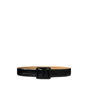 Ralph Lauren Trench Buckle Alligator Belt - Black
