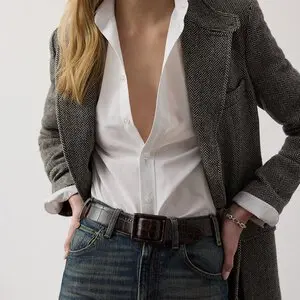 Ralph Lauren Trench Buckle Alligator Belt - Rl Brown