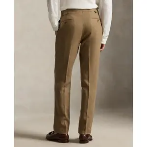 Ralph Lauren Pleated Linen Trousers - Cork Brown