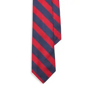 Ralph Lauren Striped Silk Repp Narrow Tie - Navy/red