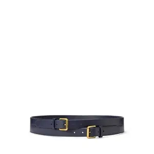 Ralph Lauren Leather Double-buckle Wide Belt