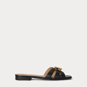 Ralph Lauren Blaike Nappa Leather Slide Sandal - Black
