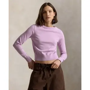Ralph Lauren Cotton-blend Boatneck Sweater - Soft Lilac