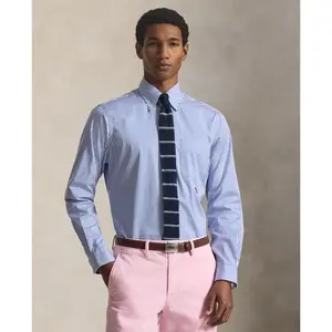 Ralph Lauren Classic Fit Striped Poplin Shirt - Blue/white