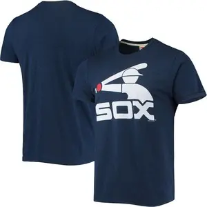 HOMAGE Chicago White Sox Hand-drawn Logo Tri-blend T-shirt - Navy