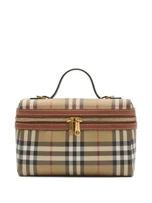 Burberry Vanity Check Bag With Removable Strap