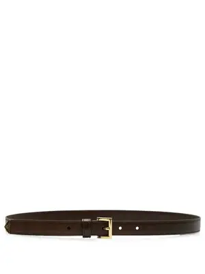 Prada Thin Leather Belt With Logo - Brown