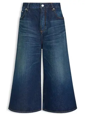 Alaïa Denim Palazzo Shorts - Blue