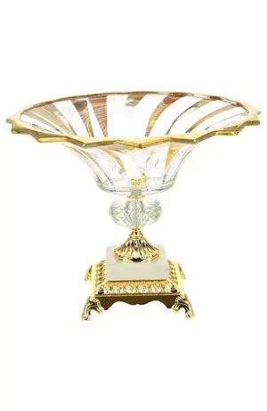 MARK ROBERTS Footed Pedestal Bowl - Amber