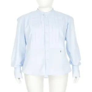 Fendi Embroidered Cotton Poplin Shirt - Light Blue