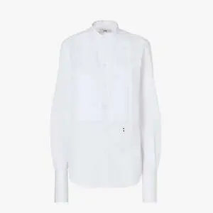Fendi Embroidered Cotton Poplin Shirt - White